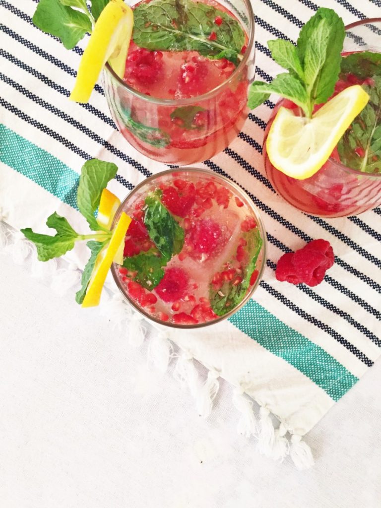 100 Calorie Raspberry Mint Seltzer Spritzer - Her Heartland Soul